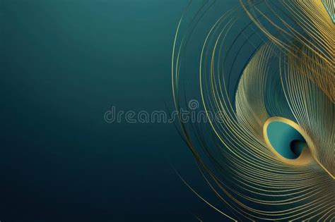 Abstract Design Inspired By Peacock Feather With Copy Space For Text