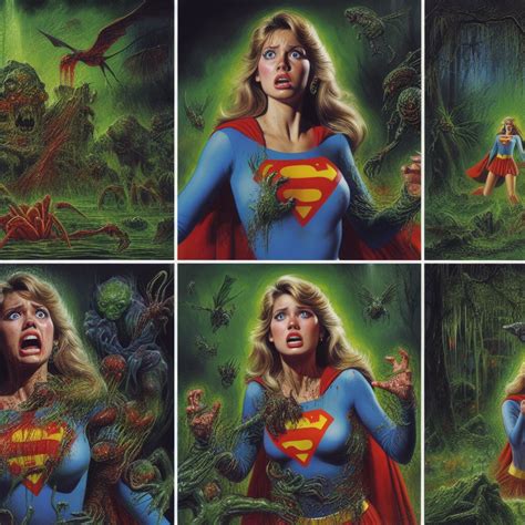 Supergirl Being Consumed By Swamp Monsters By Necromancer Rev On