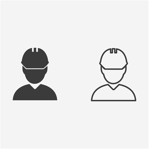Engineer With Cogwheel Icon Vector Industry Worker Man Construction