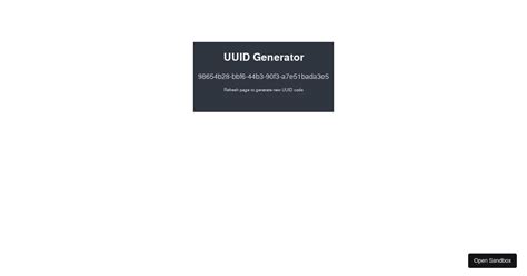 Uuid Generator Codesandbox