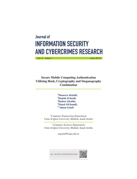 Pdf Secure Mobile Computing Authentication Utilizing Hash Cryptography And Steganography