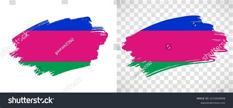Artistic Kuban Peoples Republic Flag Isolated Stock Vector Royalty