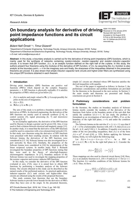 On Boundary Analysis For Derivative Of Driving Point Impedance Functions And Its Circuit