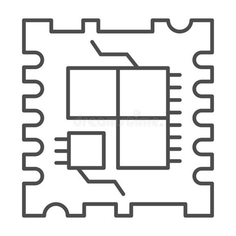 Powerful Processor With Low Energy Core Thin Line Icon Neural Dataset Concept Vector Graphics