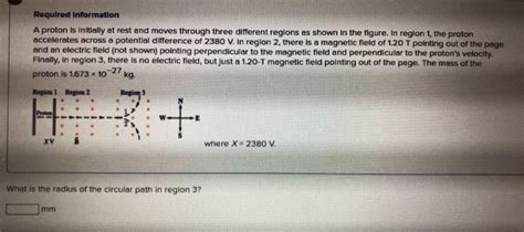 Solved Required Information A Proton Is Initially At Rest Chegg Com
