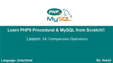 Php Procedural And Mysqli Lesson 14 Comparison Operators Urduhindi