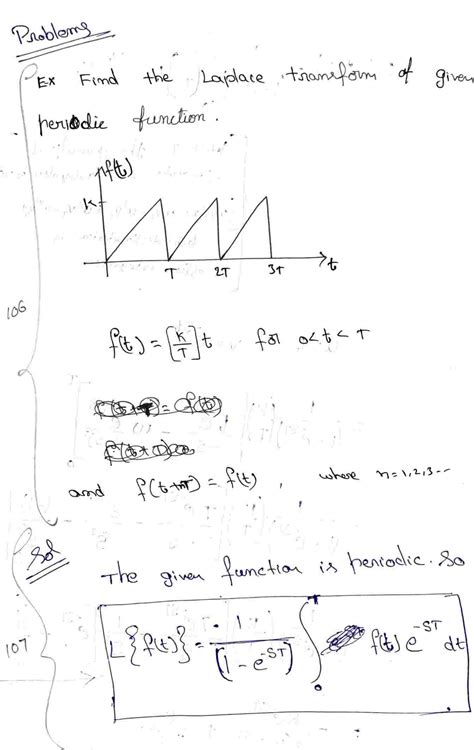 Laplace Transform Of Periodic Functions Hand Written Notes And Examples