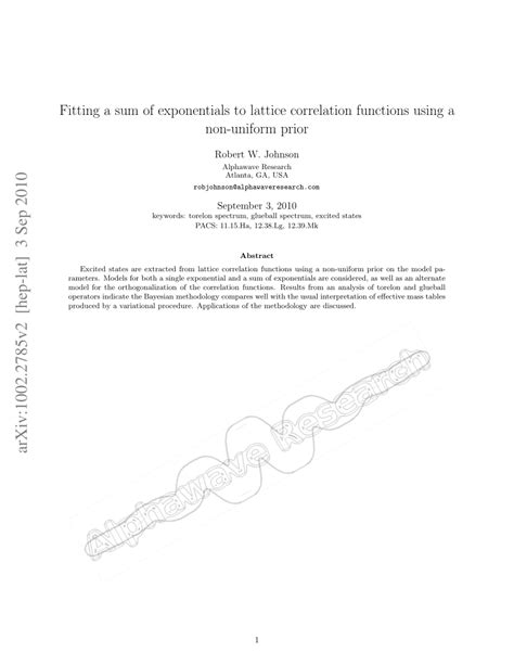 pdf fitting a sum of exponentials to lattice correlation functions