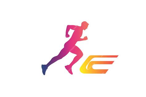 Running Logo Run Symbol R For Run Template Isolated On White Background