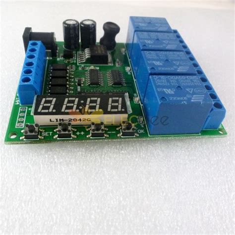 Elecbee DC 12V 24V 4 Channel Multifunction Cycle Delay Timer Relay Module LED Display