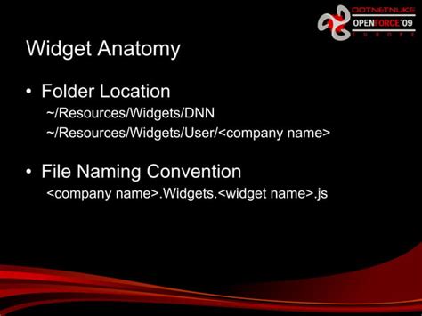 Using And Extending The Dotnetnuke Widget Framework Ppt