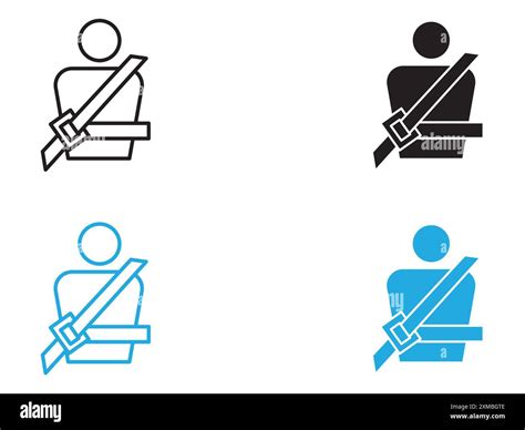 Safety Belt Icon Vector Line Logo Mark Or Symbol Set Collection Outline Style Stock Vector Image