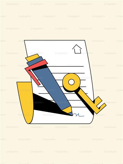 연필과 열쇠가 있는 종이 벡터 Unsplash의 집 구입 이미지