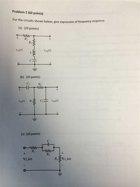 solved for the circuits below give expression of frequency