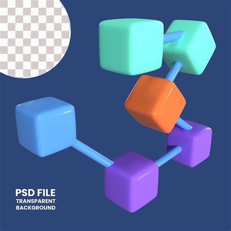 premium psd blockchain 3d illustration icon