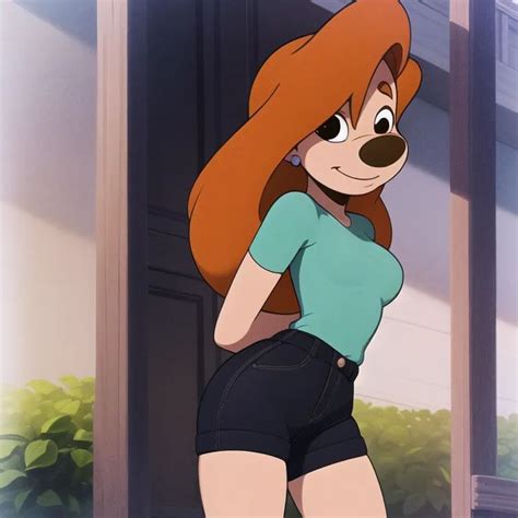 Roxanne From A Goofy Movie Tall Confident Dog With Red Hair Goofy