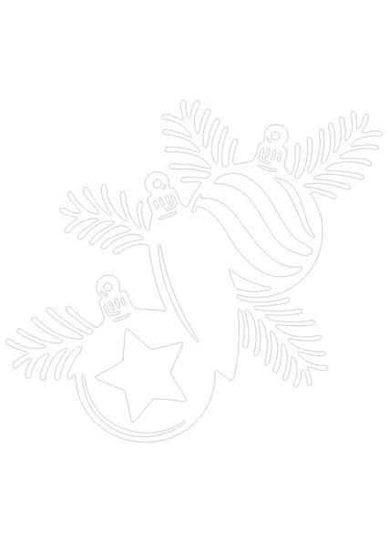 Новый Год Ёлочные игрушки на 4 листа Новогодний Шаблон Трафарет Снежинки Вытынанки ВКонтакте
