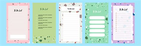 체크 리스트 빈 매일 주간 플래너를 할 다채로운의 컬렉션을 설정합니다 추상테라초 패턴 모자이크 플랫 디자인과 소셜 미디어 이야기 웹 배너 템플릿 레이아웃에 적합 개체 그룹에