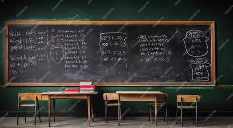 Premium Ai Image Blackboard With Chalk Classroom With Blackboard