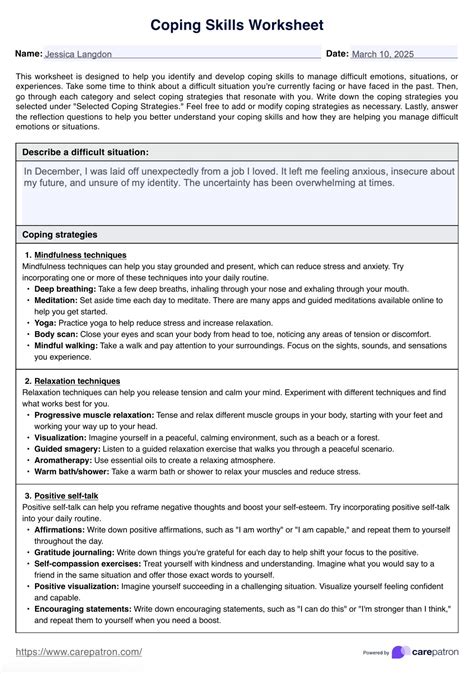 Picking Good Coping Skills Coping Skills Worksheets