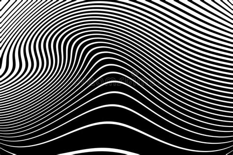 Wavy Lines Pattern With 3d Illusion And Twisting Movement Effect Stock