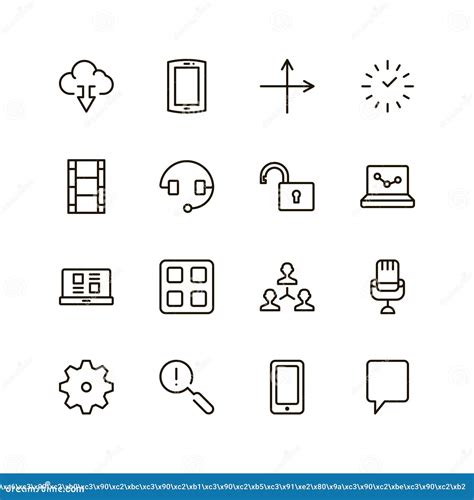Mobile App Line Icon Stock Vector Illustration Of File