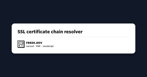 Ssl Certificate Chain Resolver Rwebdev
