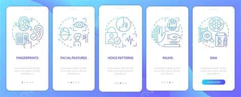 Gradient Blue Mobile App Onboarding Screen Featuring Biometric