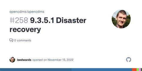 9 3 5 1 Disaster Recovery Issue 258 Opencdms Opencdms GitHub