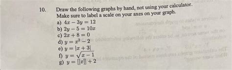 Solved 10 Draw The Following Graphs By Hand Not Using Your