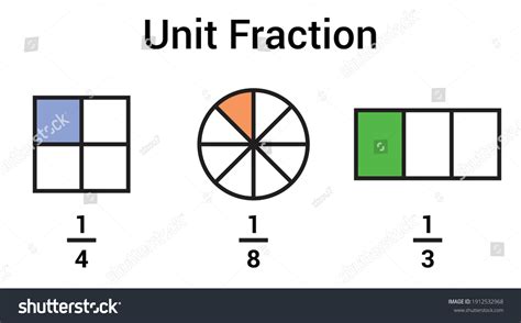Definition Unit Fraction Vector Illustration Stock Vector Royalty Free