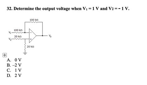 solved 32 determine the output voltage when v1 1 v and