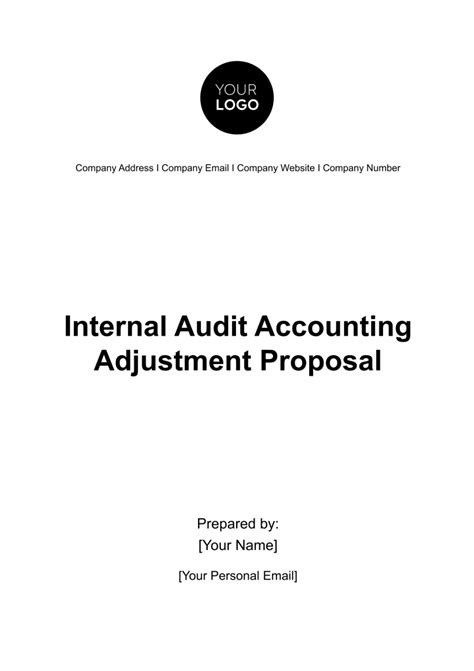 Internal Audit Accounting Adjustment Proposal Template Edit Online