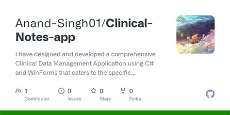 GitHub Anand Singh01 Clinical Notes App I Have Designed And