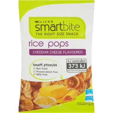 Smartbite Rice Pop Chips Cheddar Cheese 22g Clicks