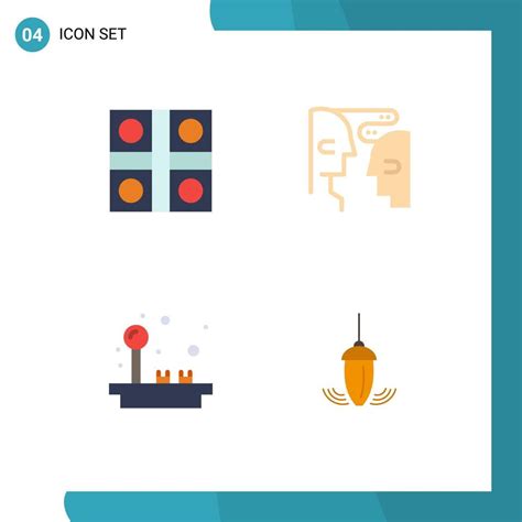 Set Of 4 Modern Ui Icons Symbols Signs For Game Joystick Ludo Game Communication Game Editable