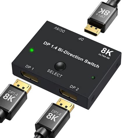 Angusplay Displayport Switch Box 8k Splitter Bidirectional Dp 14
