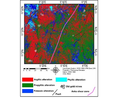 Interpretive Map Of Alteration Zones Based On Classified Band Ratio