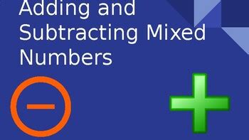 Adding And Subtracting Mixed Numbers With Models Fraction Bars