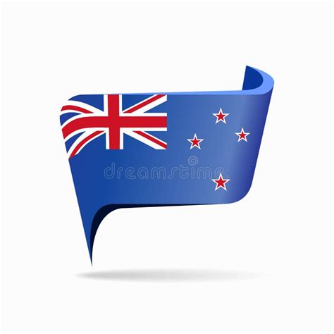 new zealand flag map pointer layout vector illustration stock vector