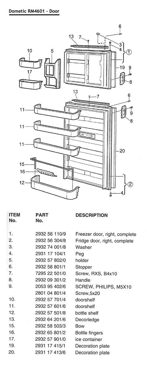 Caravansplus Spare Parts Diagram Rm4601rm4605 Fridge Door Beige Trim