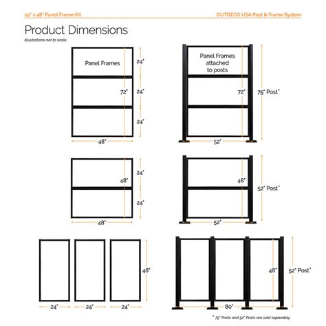 Outdeco 2 X 4 Black Metal Privacy Panel Frame Kit For Outdeco