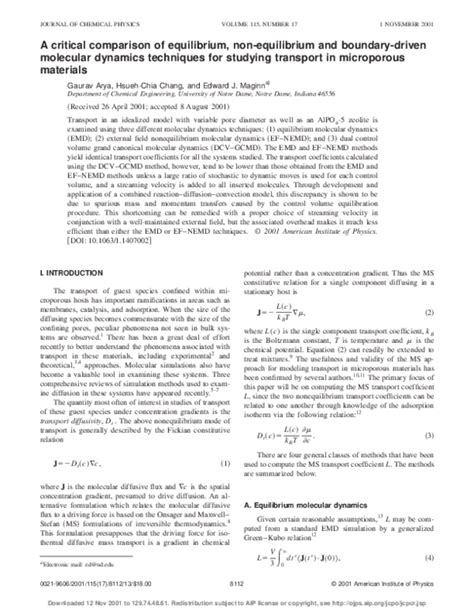 Pdf A Critical Comparison Of Equilibrium Non Equilibrium And