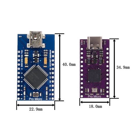 Mini Tipo C Usb Pro Micro Para Arduino Módulo Com Pinos De Linha