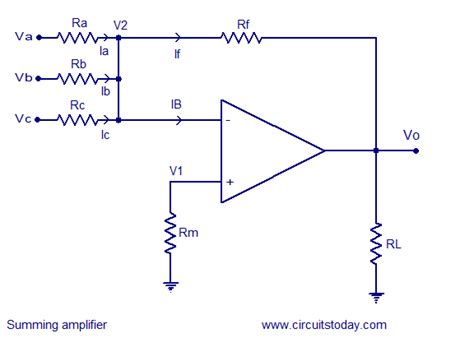 Summing Amplifier Circuit Non Inverting Op Amp