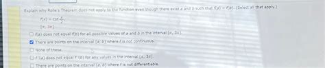 Solved Explain why Rolle's Theorem does not apply to the | Chegg.com