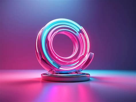 Premium Ai Image 3d Render Abstract Minimal Neon Background Pink Blue Ai Generate