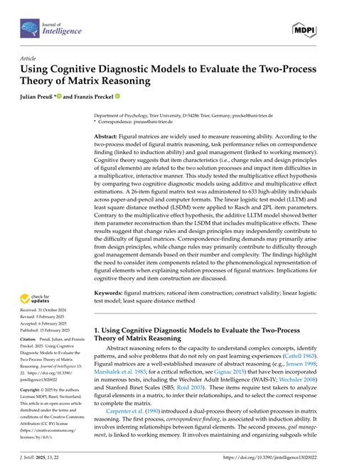 Pdf Using Cognitive Diagnostic Models To Evaluate The Two Process