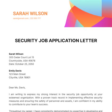 Security Job Application Letter At Donte Galiano Blog