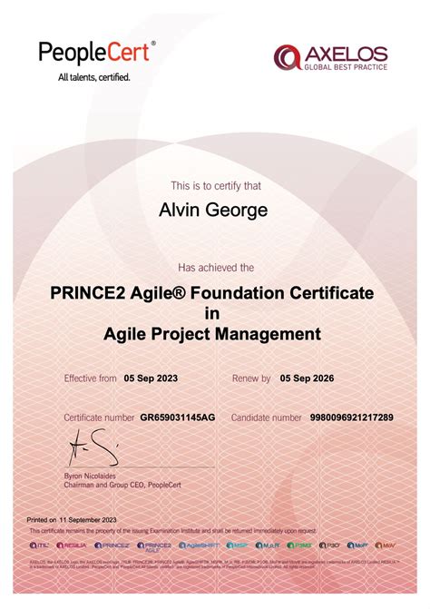 Alvin George On Linkedin Prince2 Agile Foundation Certificate In Agile